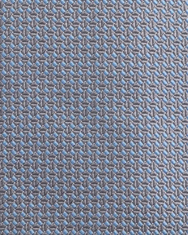 David Donahue Silk Classic Geometric Pattern Tie - Gray
