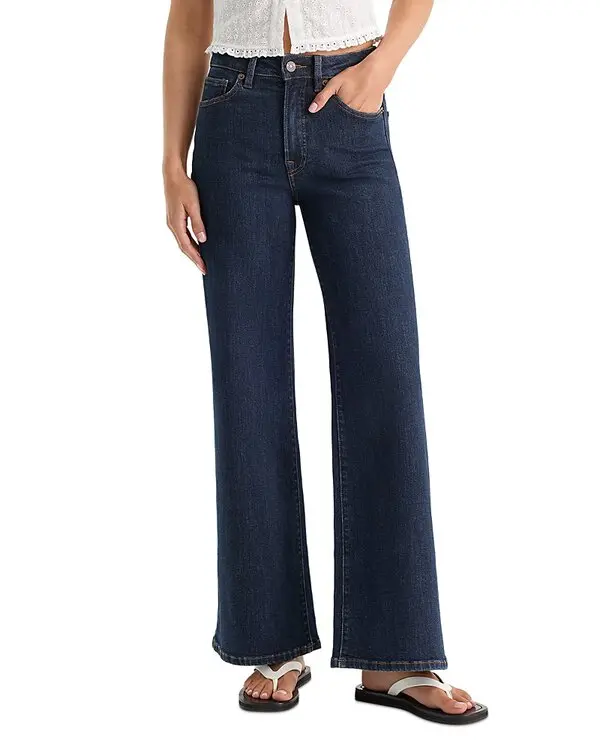 Good American Palazzo Wide Leg Ankle Jeans In Indigo1231 - Indigo