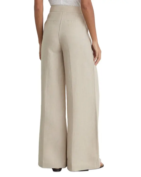 REISS Petite Linen Kit Wide Leg Pants