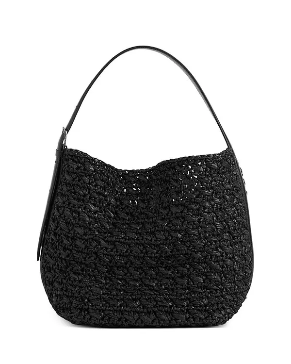 TOTEME Raffia Shoulder Bag - Black