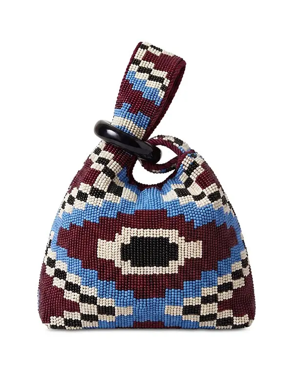 Veronica Beard Mini Beaded Handbag - Wine Multi