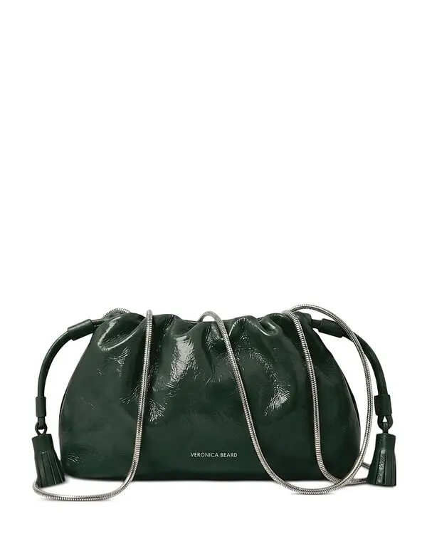 Veronica Beard Small Crinkle Leather Crossbody Bag - Sage