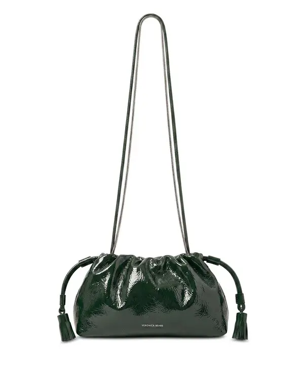 Veronica Beard Small Crinkle Leather Crossbody Bag - Sage
