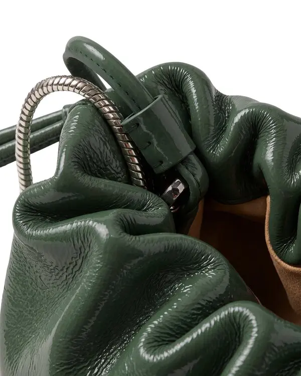 Veronica Beard Small Crinkle Leather Crossbody Bag - Sage