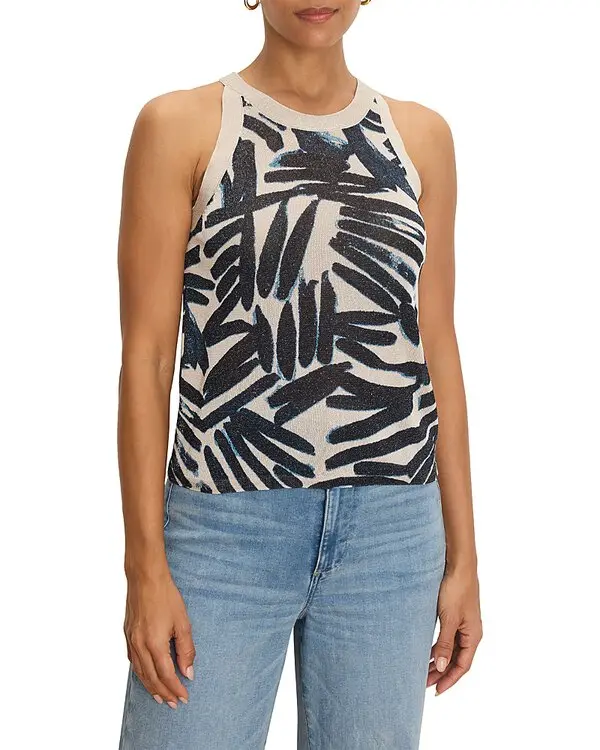 NIC+ZOE Painted Palms Sweater Tank - Indigo Multi