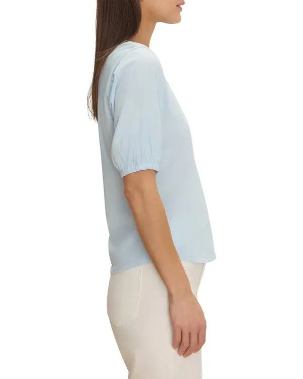 NIC+ZOE Elbow Sleeve V Neck Tee - Crystal