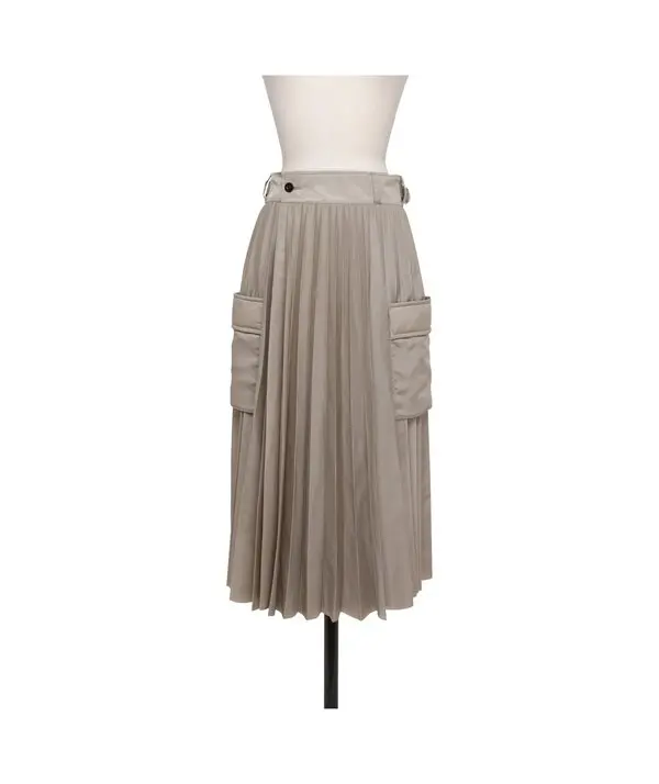 Sacai Pleated Wrap Midi Skirt