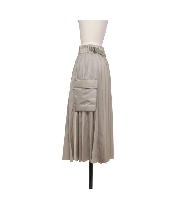 Sacai Pleated Wrap Midi Skirt
