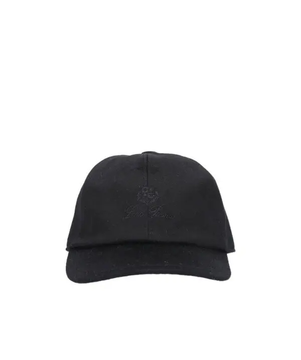 Loro Piana Logo Embroidered Baseball Cap - Black