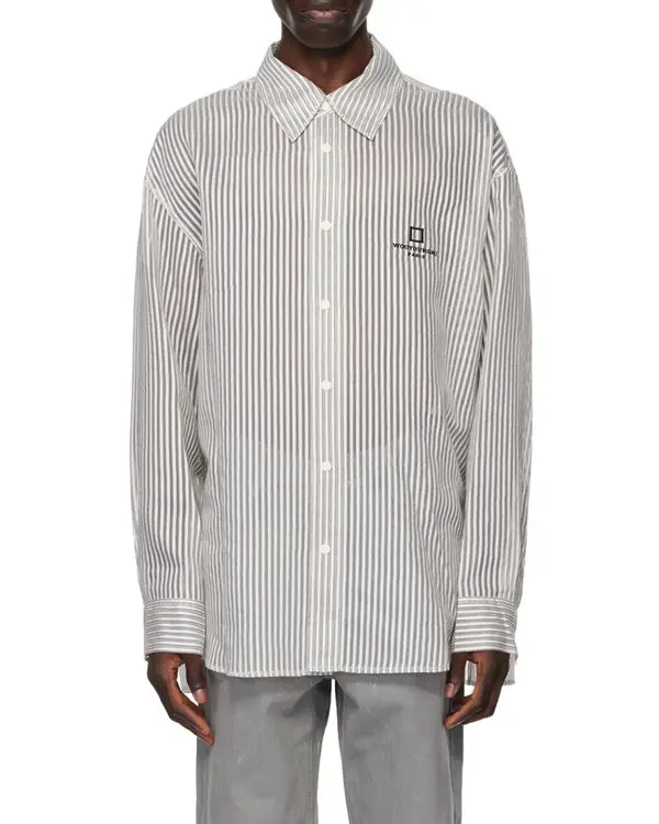 WOOYOUNGMI Striped Long-sleeved Shirt - Gray