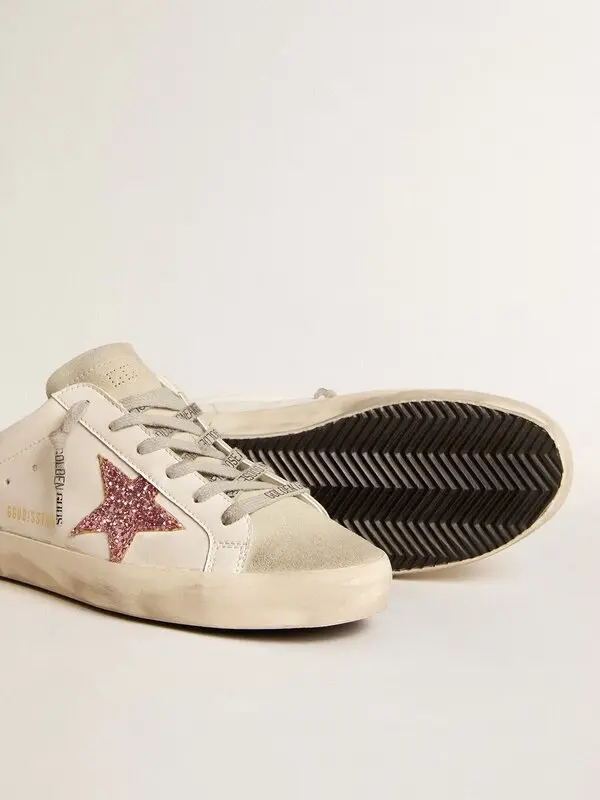 GOLDEN GOOSE Super-star Glittered Sabots Sneakers - Nude
