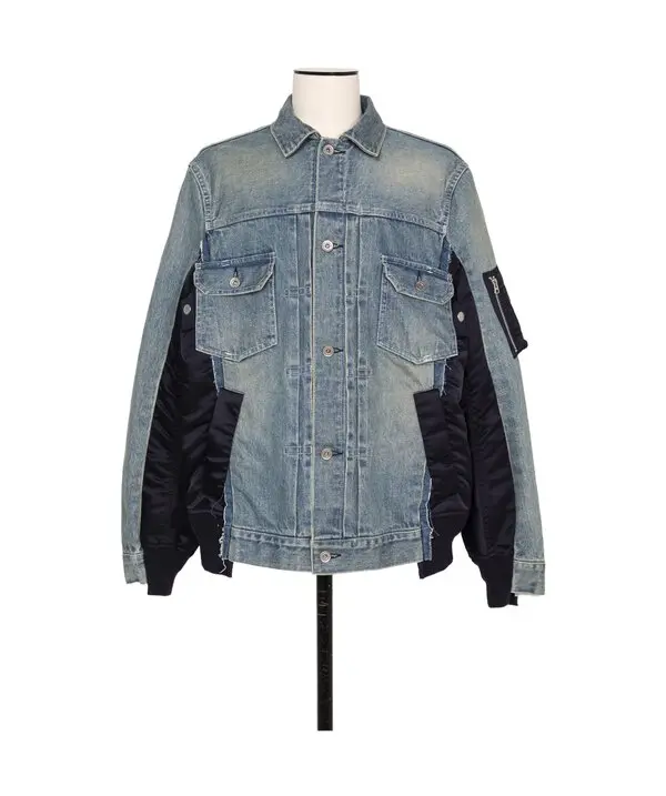 Sacai Denim And Nylon Paneled Jacket