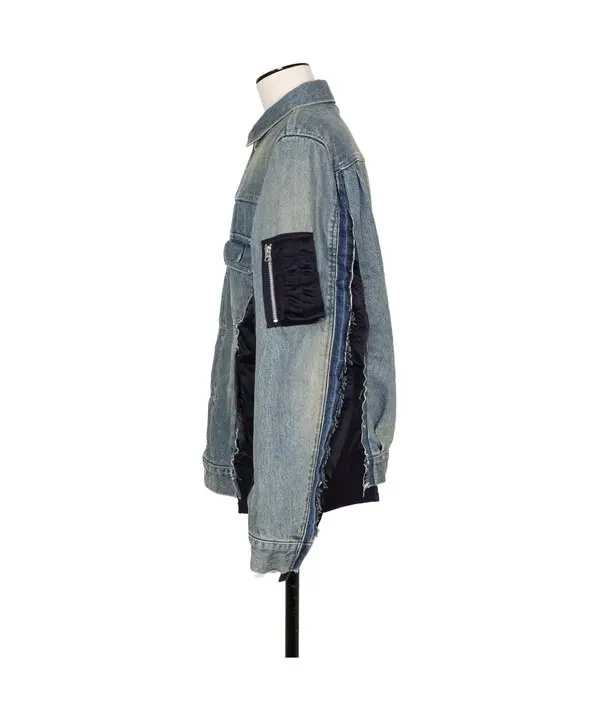 Sacai Denim And Nylon Paneled Jacket