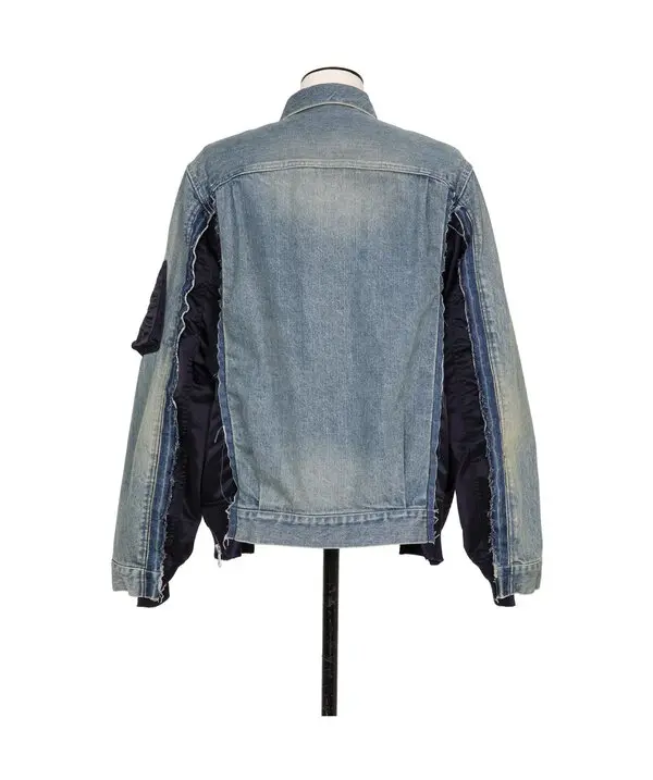 Sacai Denim And Nylon Paneled Jacket