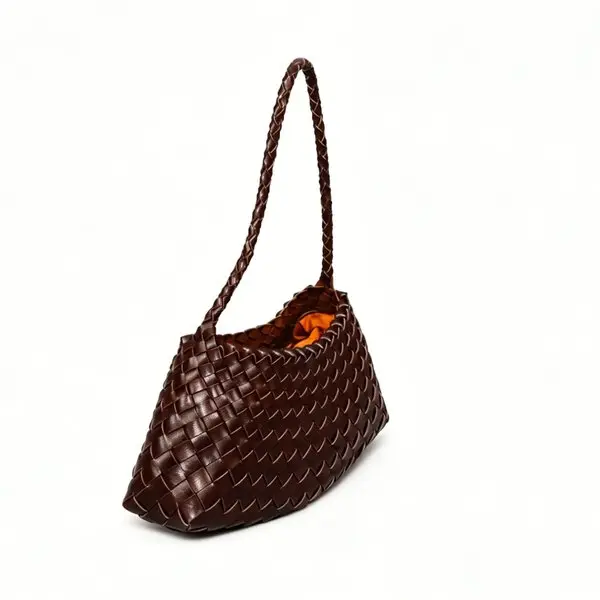 RIMINI Weaving Eco Leather Bag 'erica - Brown