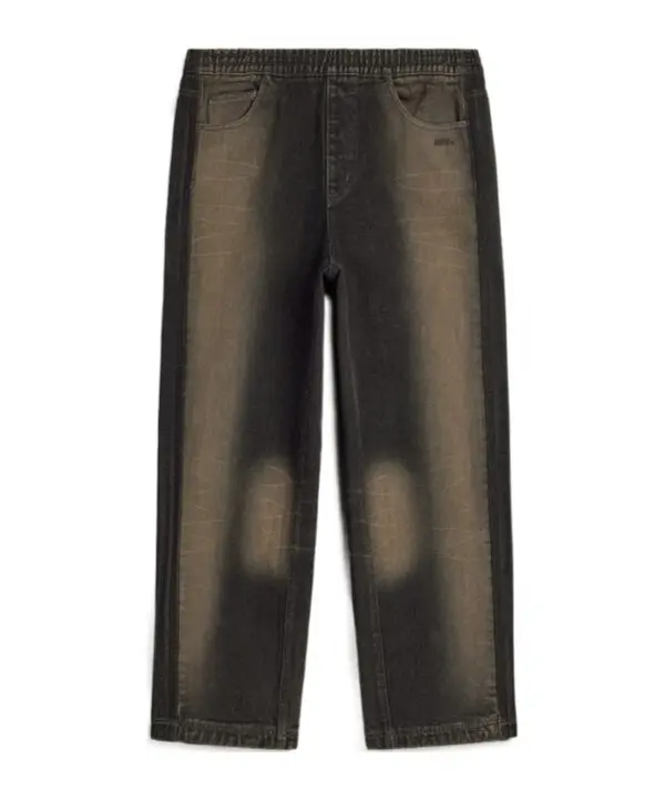 Adidas X Avavav Faded-effect Wide-leg Jeans - Carbon