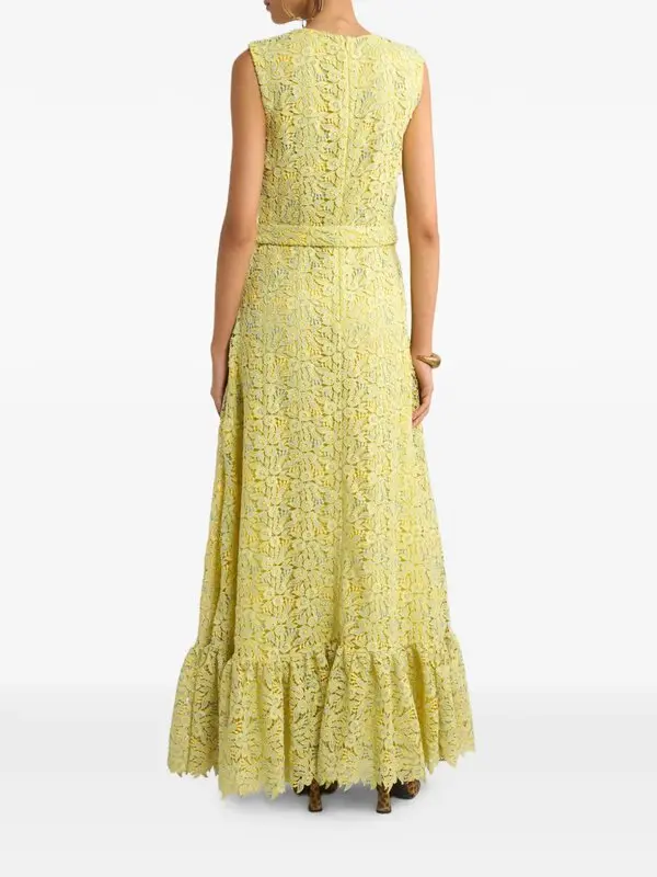 Etro Long Macramé Lace Dress With Belt