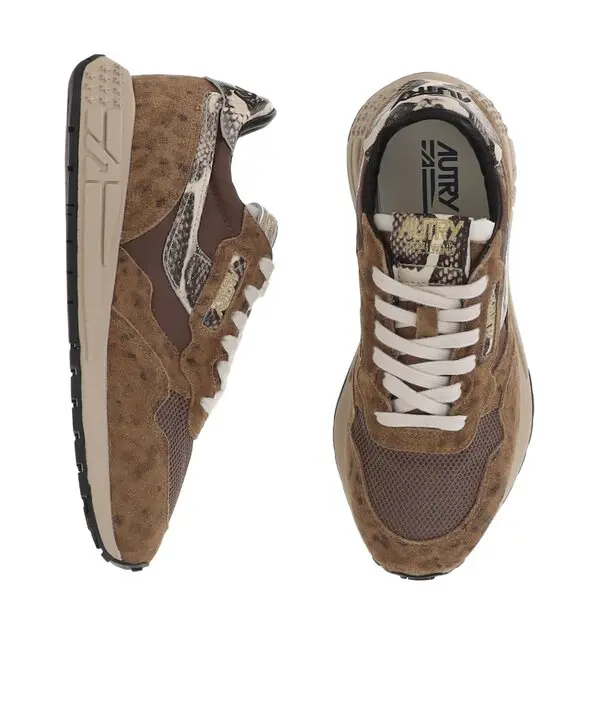 AUTRY Reelwind Low Sneakers With Python-print And Leopard Print