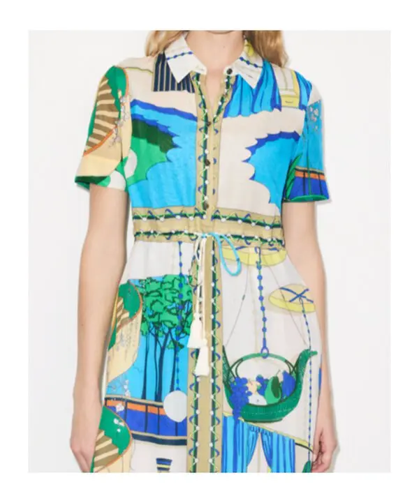 Tory Burch Graphic-print Midi Shirt Dress