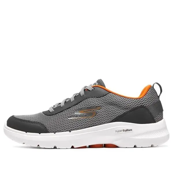 Sketchers Go Walk 6 "grey Green" Athletic Shoes - Grey/orange/green