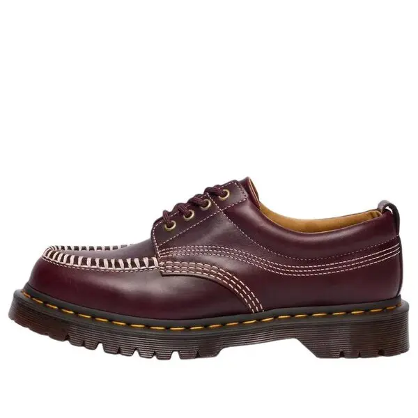 Dr. Martens Lowell Leather Moc Toe Shoes - Cherry Red