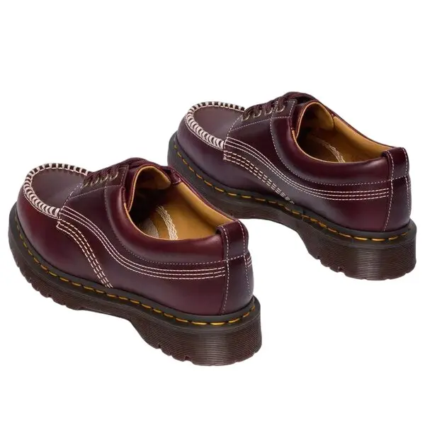 Dr. Martens Lowell Leather Moc Toe Shoes - Cherry Red
