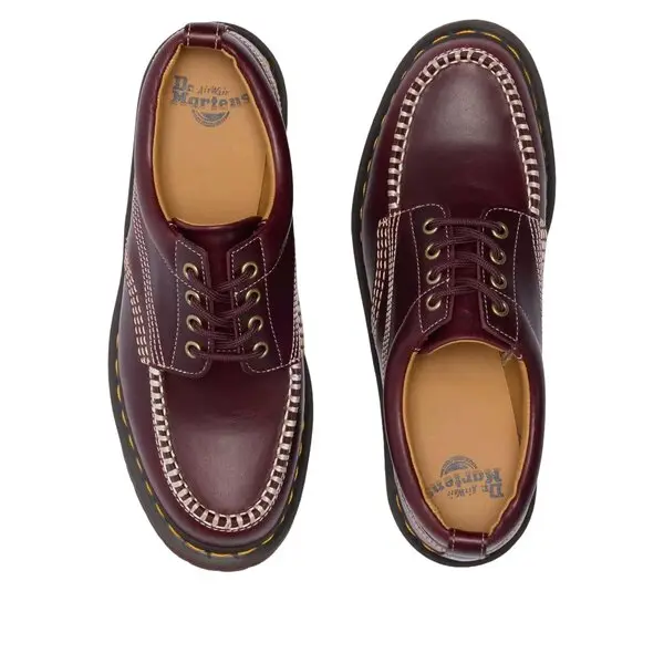 Dr. Martens Lowell Leather Moc Toe Shoes - Cherry Red