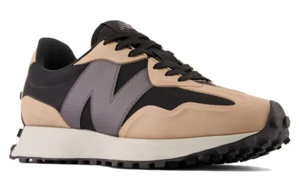 NEW BALANCE 327 Casual Lace-up Sneakers - Tan/black