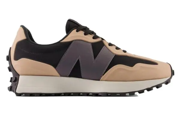 NEW BALANCE 327 Casual Lace-up Sneakers - Tan/black