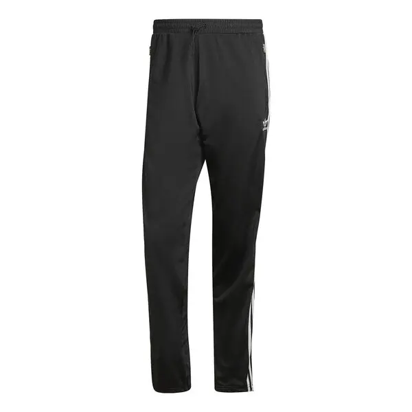 Adidas Originals Printing Logo Solid Color Stripe Sports Pants/trousers/joggers Black - Default Color