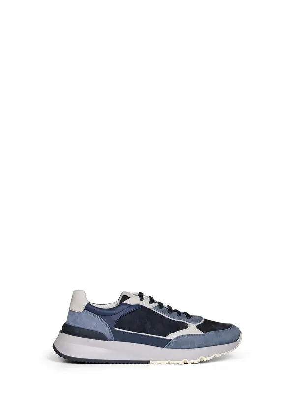 Brunello Cucinelli Paneled Suede And Smooth Leather Sneakers - Multicolor