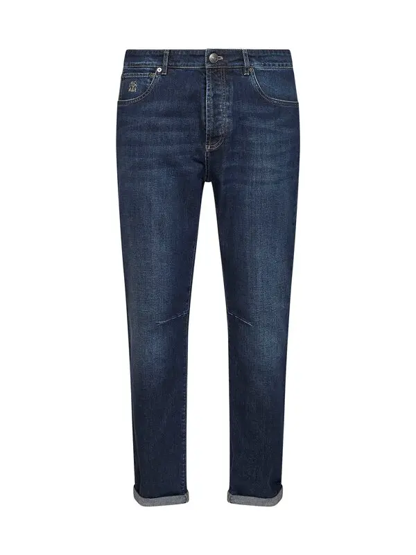 Brunello Cucinelli Dark Blue Comfort Cotton Denim Leisure Fit Jeans - Multicolor
