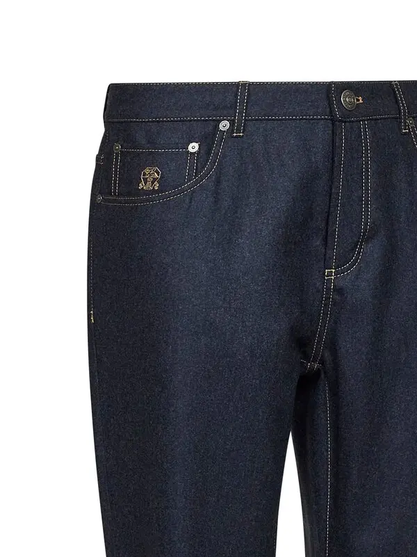 Brunello Cucinelli Virgin Wool Flannel Trousers - Multicolor