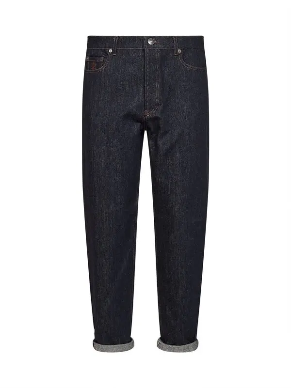 Brunello Cucinelli Iconic Fit Jeans In Blue Cotton Denim - Multicolor