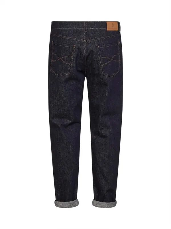 Brunello Cucinelli Iconic Fit Jeans In Blue Cotton Denim - Multicolor