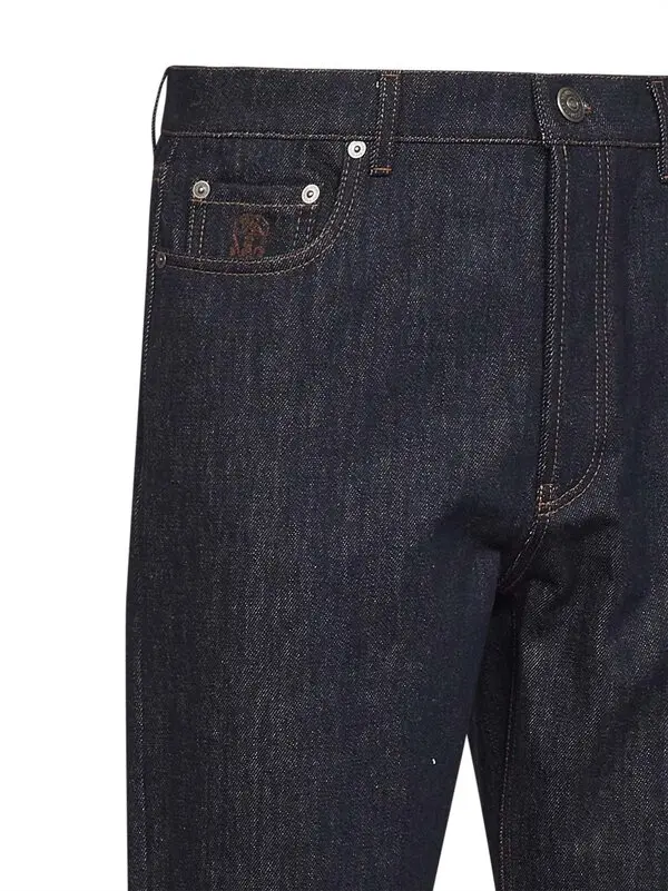 Brunello Cucinelli Iconic Fit Jeans In Blue Cotton Denim - Multicolor