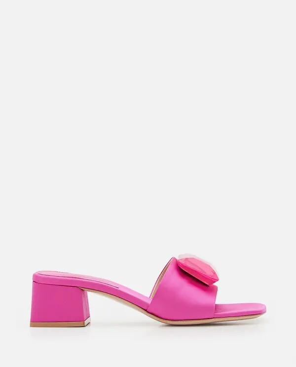 GIANVITO ROSSI Satin Sandals With Jewel Embellishment - Multicolor