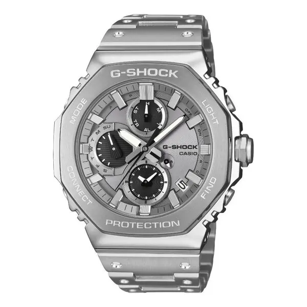 Casio G-shock Octagonal Stainless Steel Solar-powered Watch - Silver/black