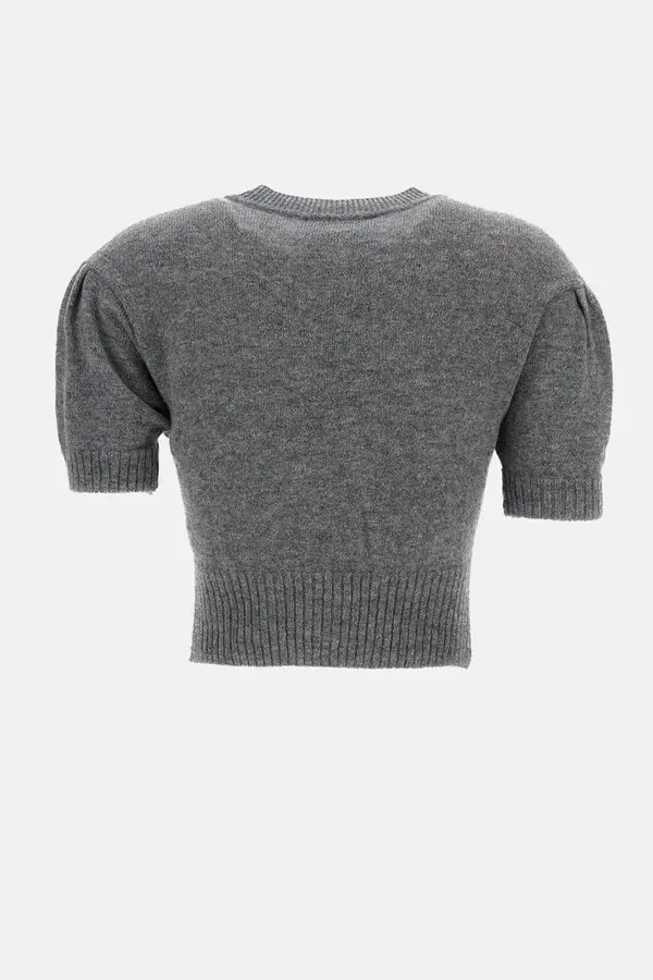 Simone Rocha Cropped Cashmere Cardigan With Chenille Bows
