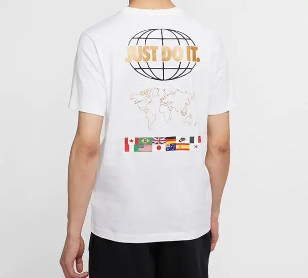 Nike Jdi Back Map National Flag Printing Short Sleeve T-shirt