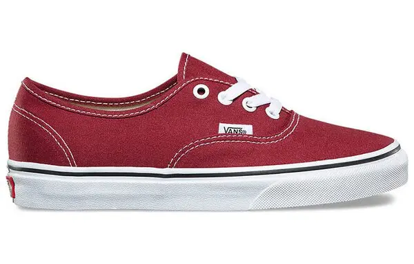 VANS Authentic Low Top Lace-up Canvas Sneakers - Red