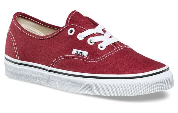 VANS Authentic Low Top Lace-up Canvas Sneakers - Red
