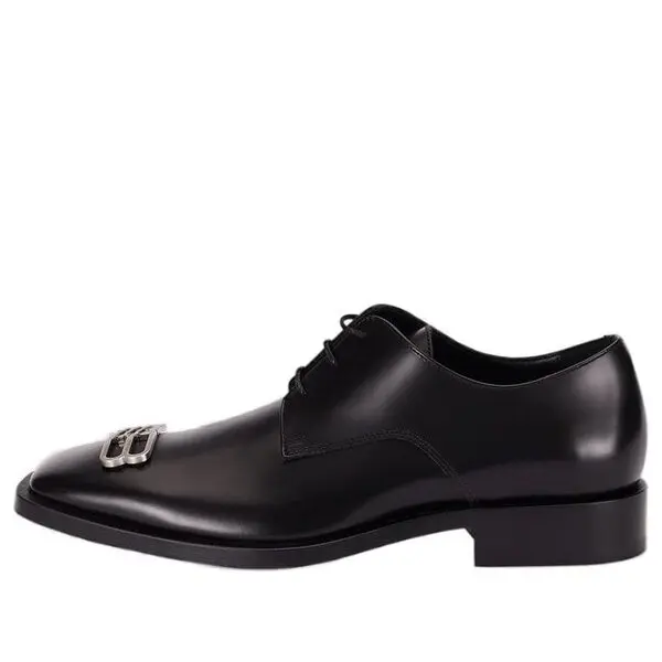 Balenciaga Rim Derby Leather Shoes - Black