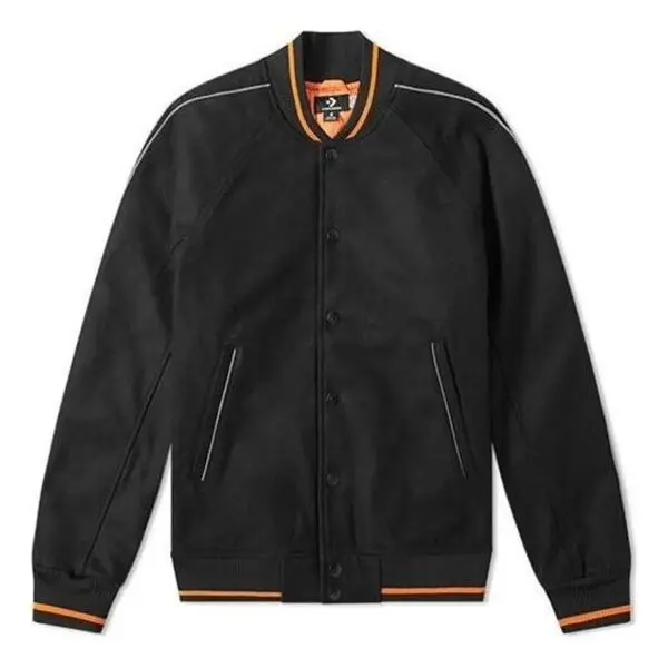 CONVERSE X Vince Staples Insulated Varsity Jacket - Black/orange