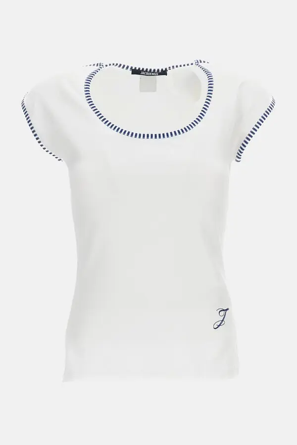 Jacquemus Le T-shirt Espiral Cotton Jersey T-shirt With Embroidered Details - Multicolor