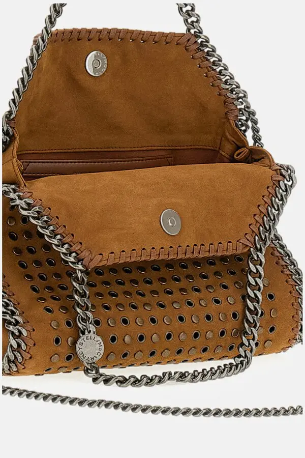 Stella McCartney Falabella Mini Bag Alter Suede With Studs And Eyelets - Multicolor