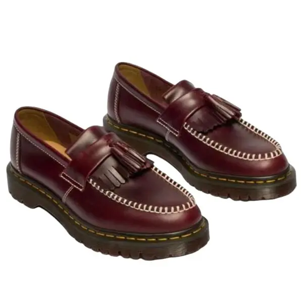 Dr. Martens Adrian Tassel Orleans Leather Loafers - Cherry Red