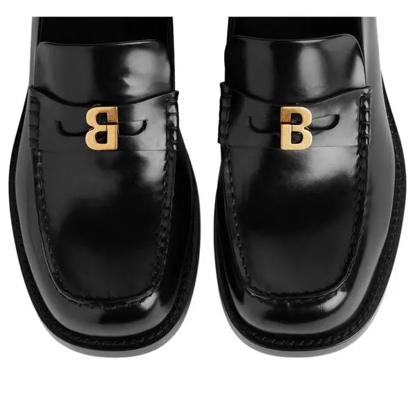 Balenciaga Leather Loafers - Black