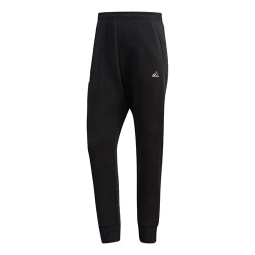 Adidas Wj Pt Kn Swt Logo Casual Loose Bundle Feet Sports Pants - Black