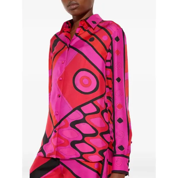 Emilio Pucci Silk Twill Vivara Print Shirt